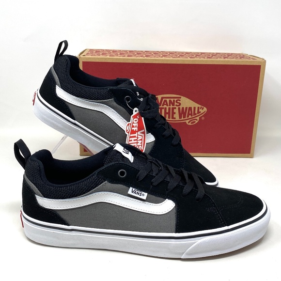 Vans | Shoes | Vans Filmore Black Pewter Mens Low Top Suede Canvas ...